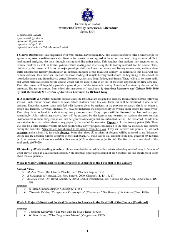 (PDF) Twentieth-Century American Literature