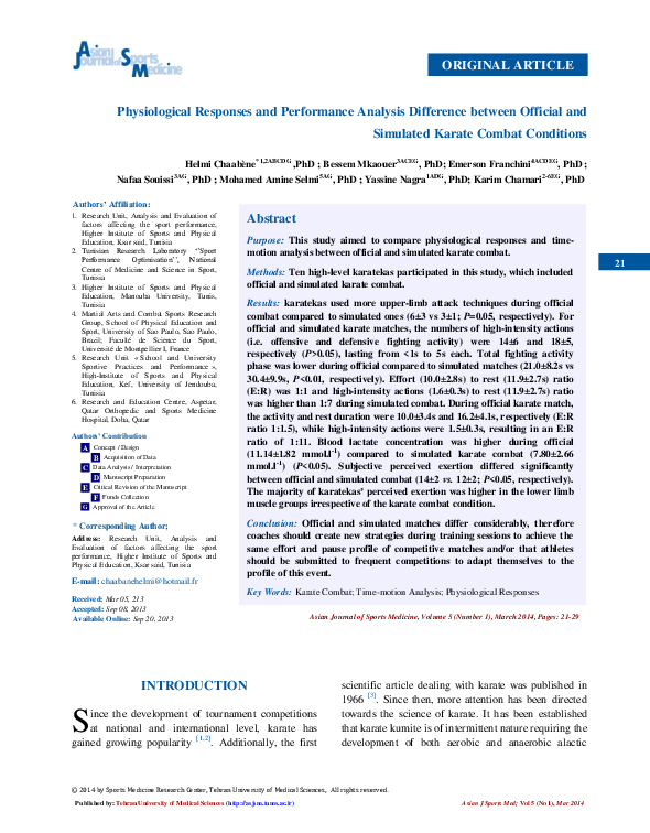 (PDF) Chaabene AsJSM Physiological Responses and Performance Analysis Difference between ...