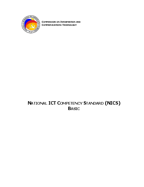 (PDF) NATIONAL ICT COMPETENCY STANDARD (NICS) BASIC