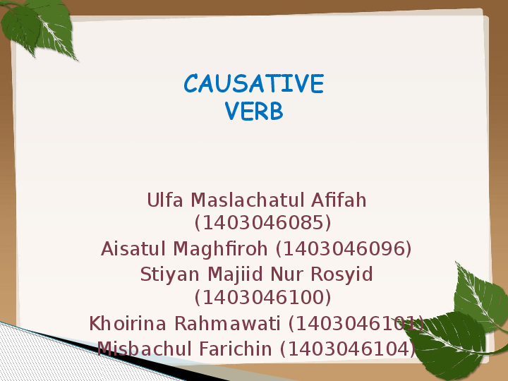 (PPT) PPT CAUSATIVE (grammar)