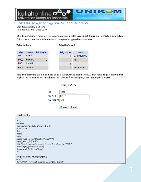 (PDF) Edit data pada object select dengan menggunakan data pada tabel ...