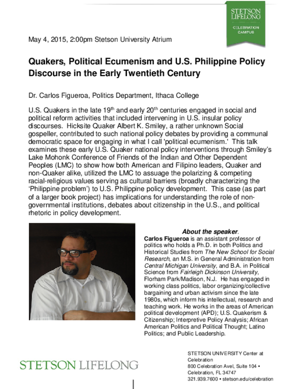 (PDF) Quakers, Political Ecumenism and U.S. Philippine Policy Discourse ...