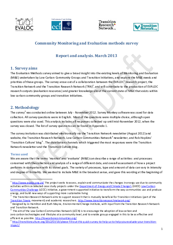 (PDF) Community Monitoring and Evaluation methods survey report and ...