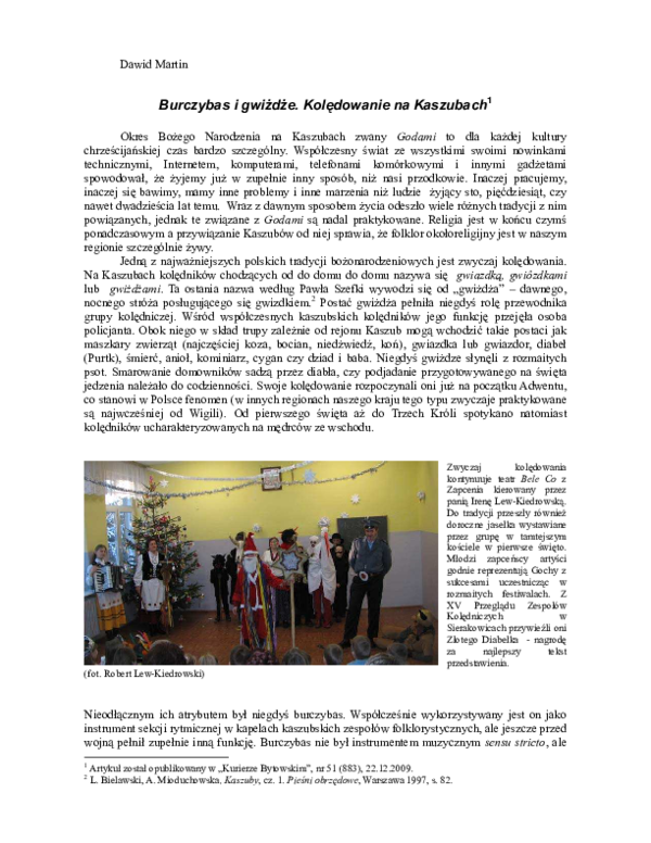 (PDF) Burczybas i gwiżdże. Kolędowanie na Kaszubach