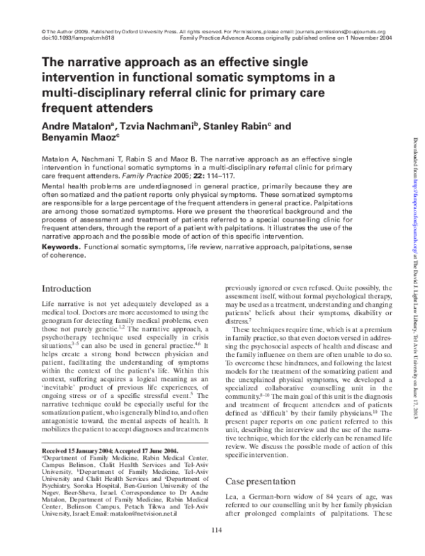 (PDF) The narrative approach as an effective single intervention in ...