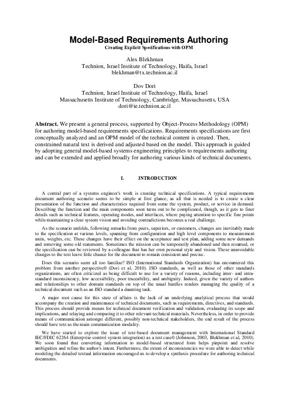 (PDF) Model-Based Requirements Authoring