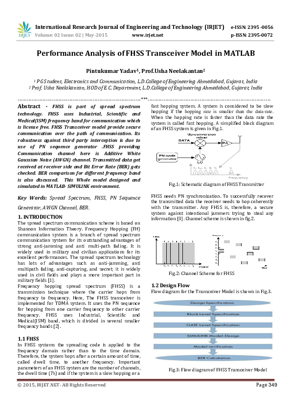 (PDF) IRJET-Performance Analysis of FHSS Transceiver Model in MATLAB