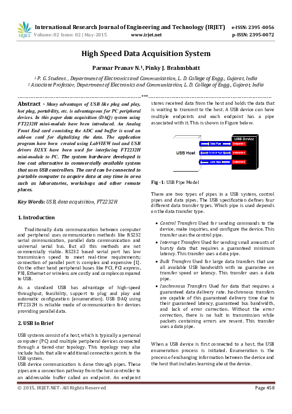 (PDF) IRJET-High Speed Data Acquisition System