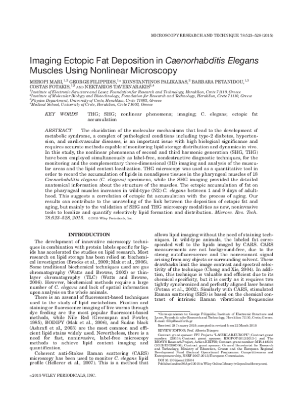 (PDF) Imaging ectopic fat deposition in caenorhabditis elegans muscles ...
