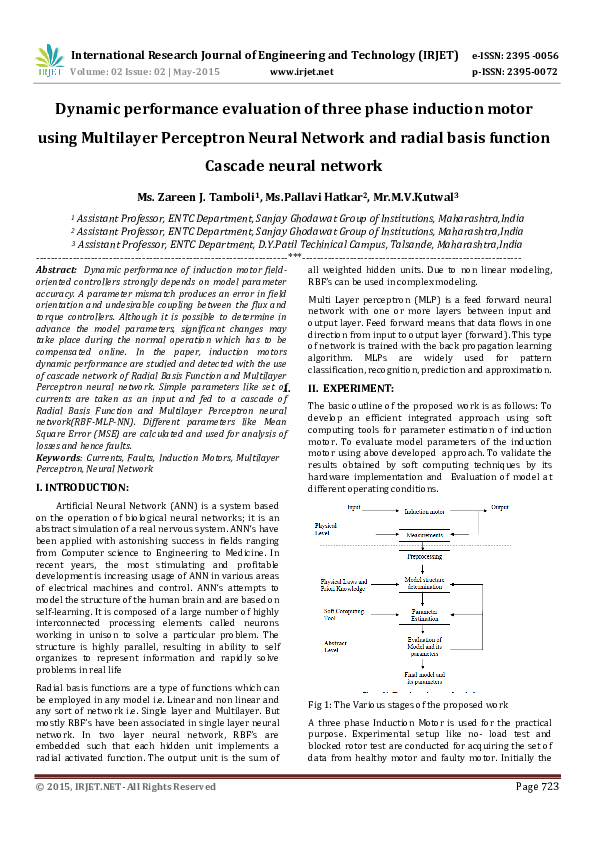 Pdf Irjet Dynamic Performance Evaluation Of Three Phase Induction Motor Using Multilayer