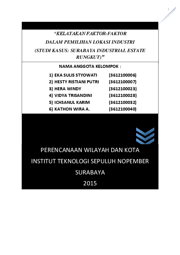 (PDF) “KELAYAKAN FAKTOR-FAKTOR DALAM PEMILIHAN LOKASI INDUSTRI (STUDI ...