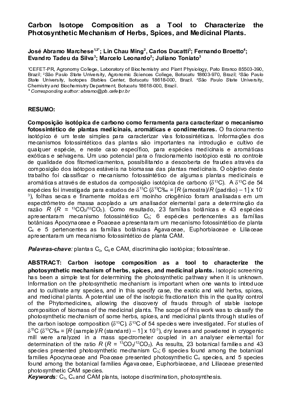 (PDF) Carbon Isotope Composition as a Tool to Characterize the ...
