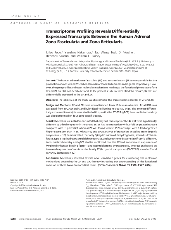 (PDF) Transcriptome profiling reveals differentially expressed transcripts between the human ...