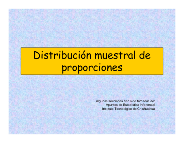 (PDF) Distribución muestral de proporciones