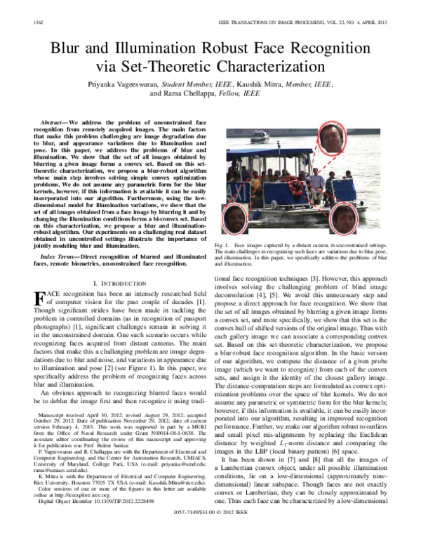 Pdf Blur And Illumination Robust Face Recognition Via Set Theoretic