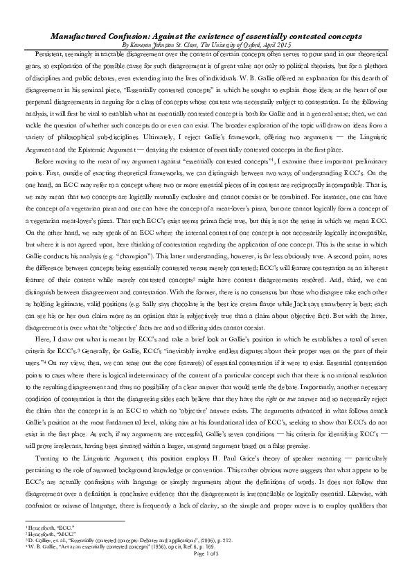 (PDF) Manufactured Confusion: Against the existence of essentially ...