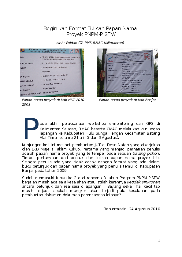 (DOC) Papan Nama Proyek