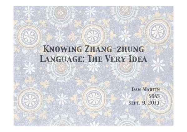 (PDF) Knowing Zhang-zhung: The Very Idea