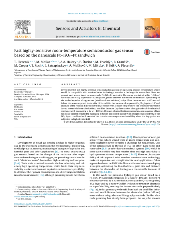 (PDF) Fast highly-sensitive room-temperature semiconductor gas sensor ...