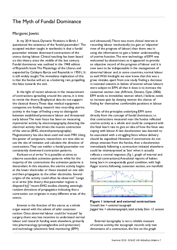 (PDF) The Myth of Fundal Dominance, Midwifery Matters, 145, 7-9