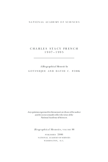 (PDF) CHARLES STACY FRENCH December 13, 1907–October 13, 1995