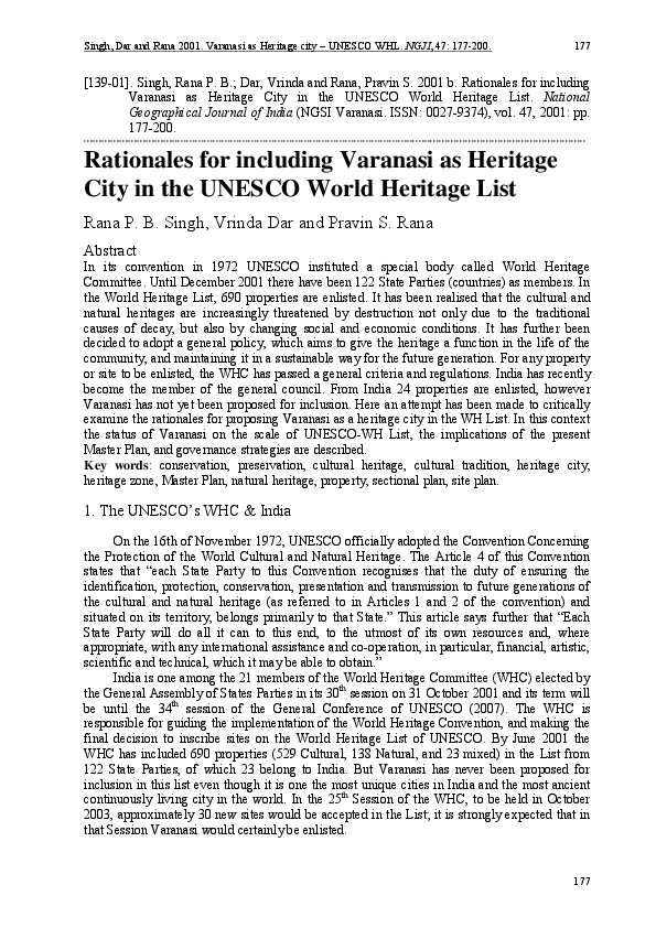 (PDF) HERITAGE DEVELOPMENT PLAN for VARANASI Varanasi Development ...