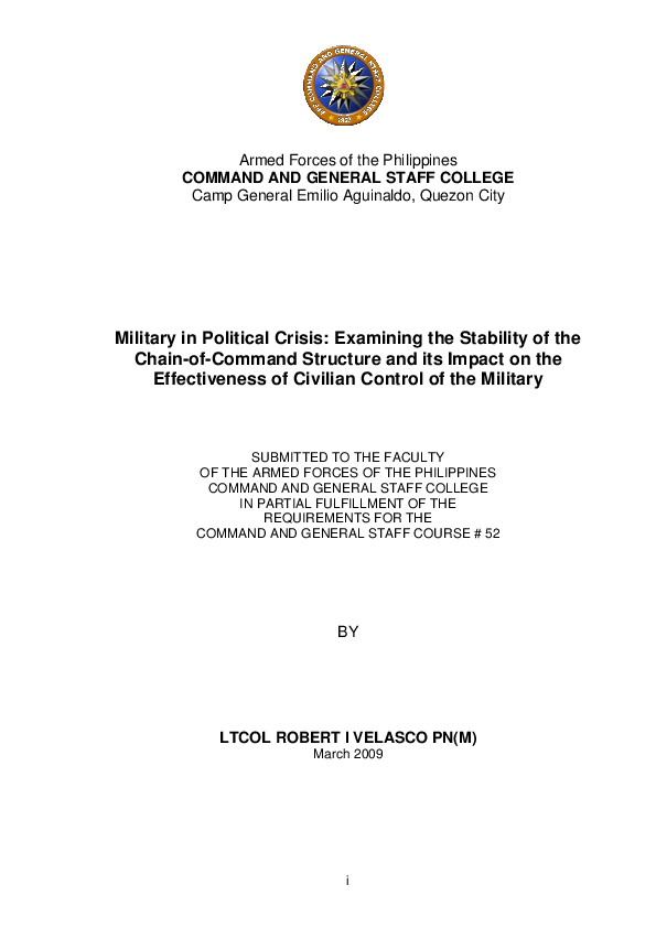 (PDF) Military in Political Crisis: Examining the Stability of the ...