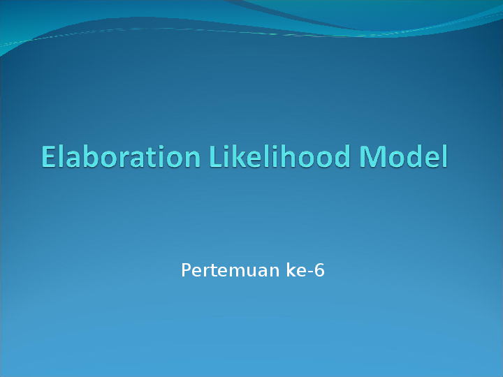 (PPT) elaboration likelihood
