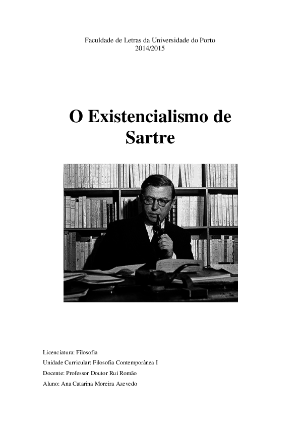 (PDF) O Existencialismo de Sartre