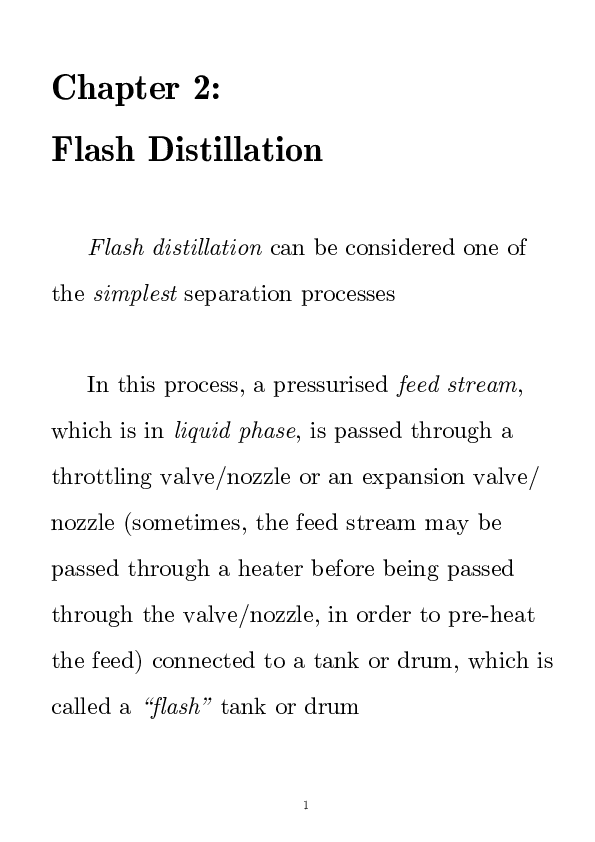 (PDF) Chapter 2: Flash Distillation