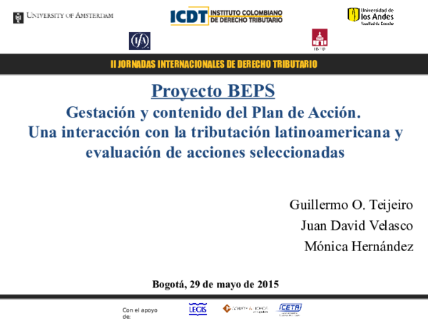 (PPT) Proyecto BEPS Gestación y contenido del Plan de Acción. Una ...