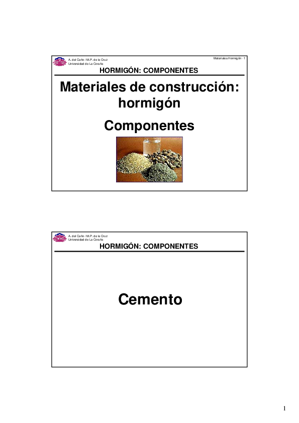 Componentes del Hormigon