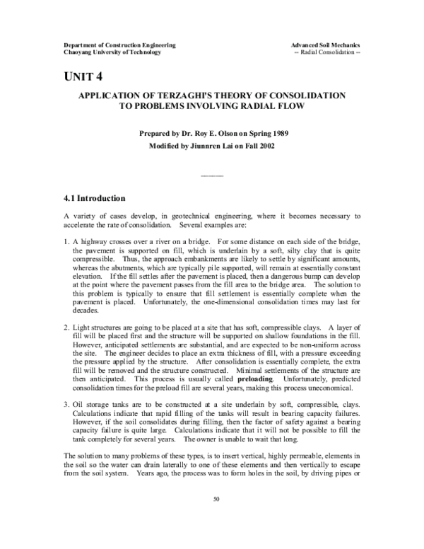(PDF) Chapter 4. Professor Roy E. Olson on Consolidation