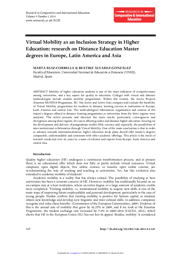 (PDF) Virtual Mobility as an Inclusion Strategy in Higher Education