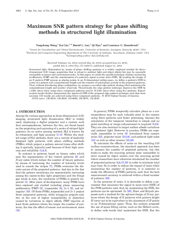 (PDF) Maximum SNR pattern strategy for phase shifting methods in ...