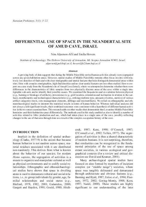(PDF) Alperson-Afil&Hovers_2005_EurasianPrehistory
