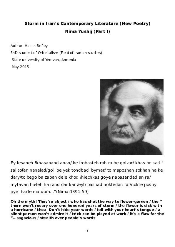 (DOC) Storm in Iran’s Contemporary Literature (New Poetry) Nima Yushij ...