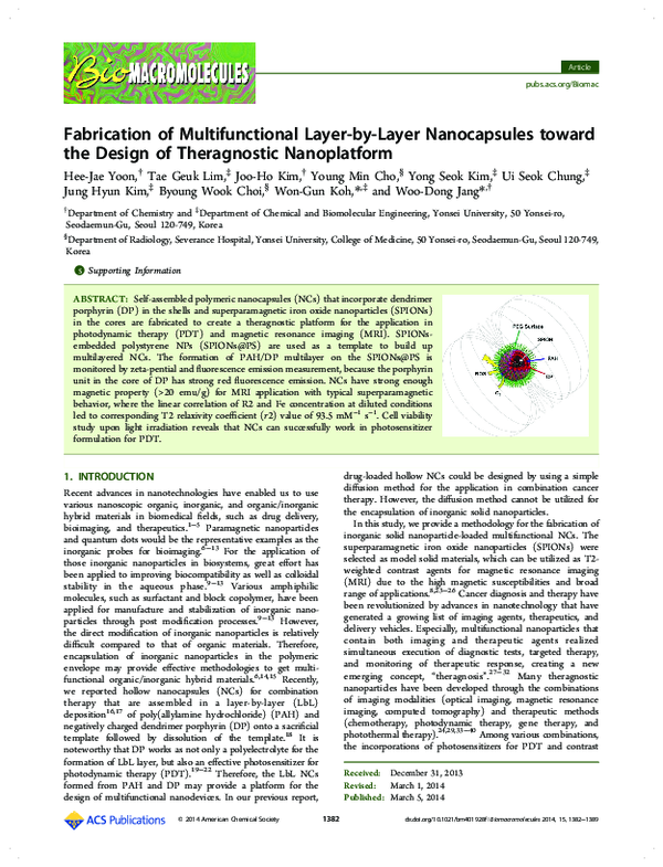Fabrication of Multifunctional Layer-by-Layer Nanocapsules toward the ...