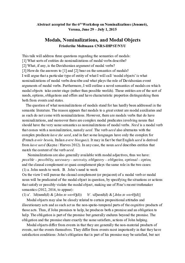 (DOC) Modals, Nominalizations, and Modal Objects