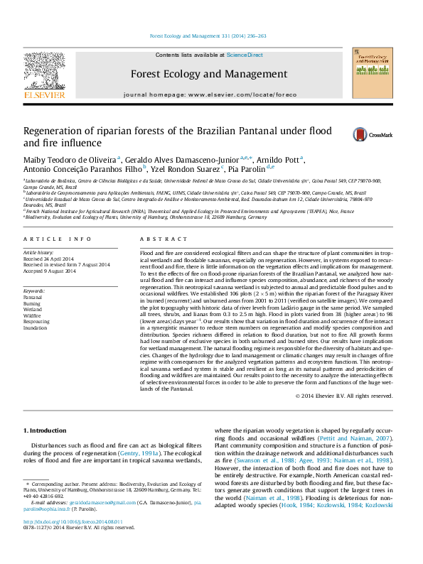 (PDF) Regeneration of riparian forests of the Brazilian Pantanal under ...