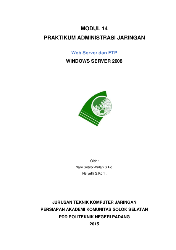 (PDF) Modul 14 Administrasi Jaringan - Web Server dan FTP Windows Server 2008