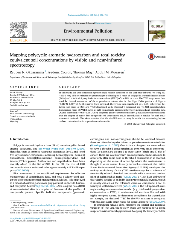 (PDF) Mapping polycyclic aromatic hydrocarbon and total toxicity equivalent soil concentrations ...