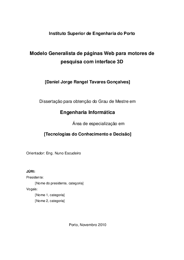 (PDF) Modelo Generalista de páginas Web para motores de pesquisa com ...