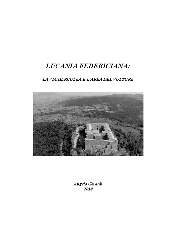 (PDF) LUCANIA FEDERICIANA : La Via Herculea e l'area del Vulture.