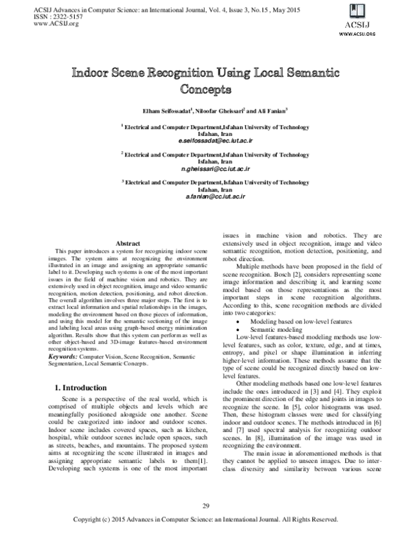 (PDF) Indoor Scene Recognition Using Local Semantic Concepts