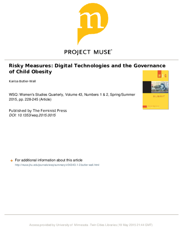 (PDF) Risky Measures: Digital Technologies and the Governance of Child ...