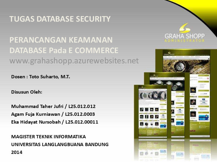 (PDF) TUGAS DATABASE SECURITY PERANCANGAN KEAMANAN DATABASE Pada E COMMERCE