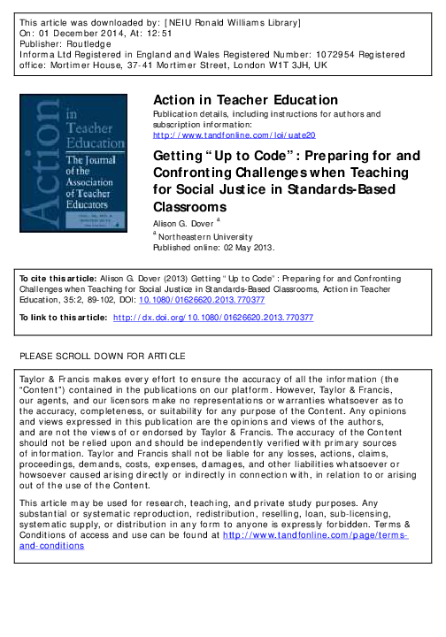 (PDF) Getting ‘up to code’: Preparing for and confronting challenges ...