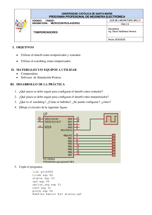 (PDF) practica de micro controladores
