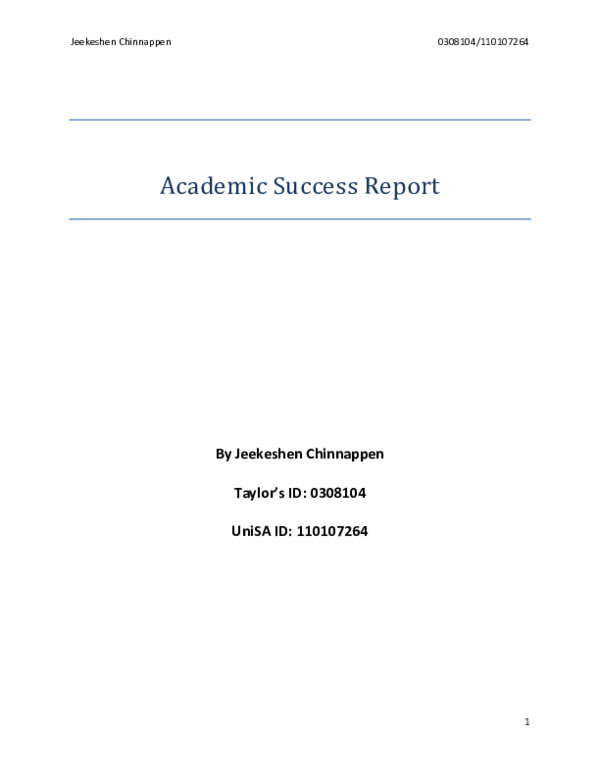 (PDF) Academic Success Report